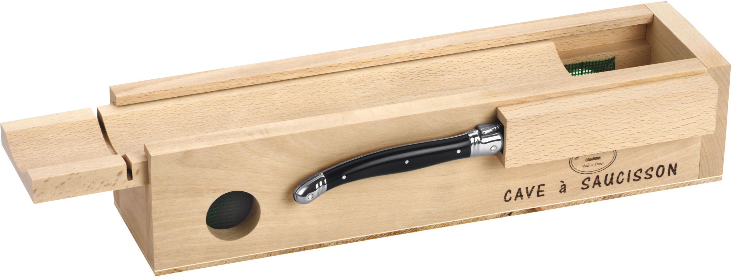 Dry salami cellar with Laguiole steak knife