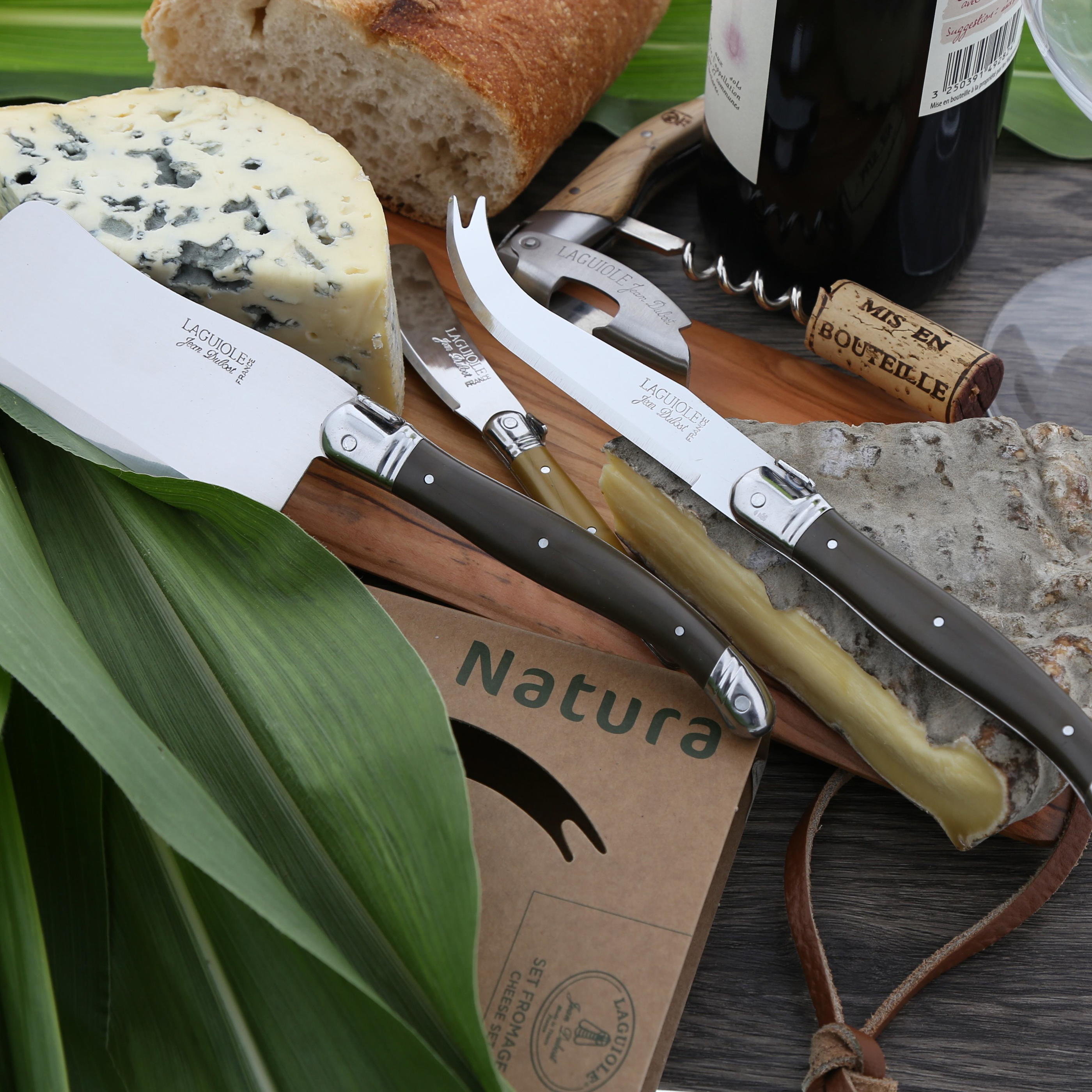Laguiole 3 pieces cheese set Natura ecodesigned